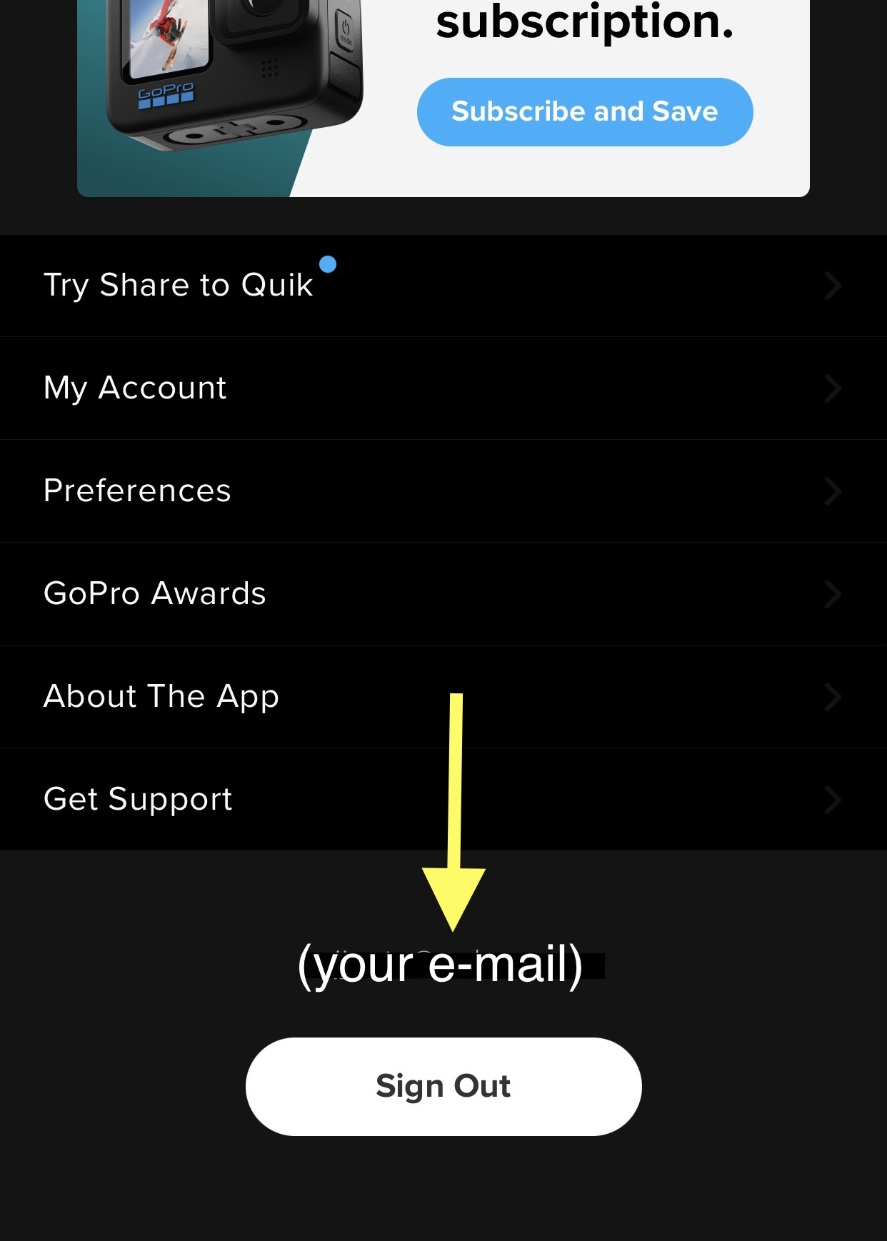 GoPro Quik: Use Facebook Credentials To Create New Account