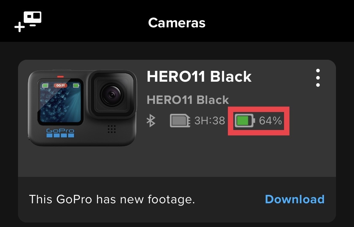 GoPro Quik: How To View My Camera's Battery Percentage