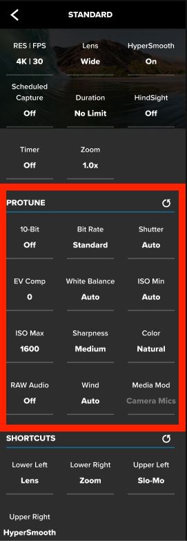 Advanced Protune Controls Explained