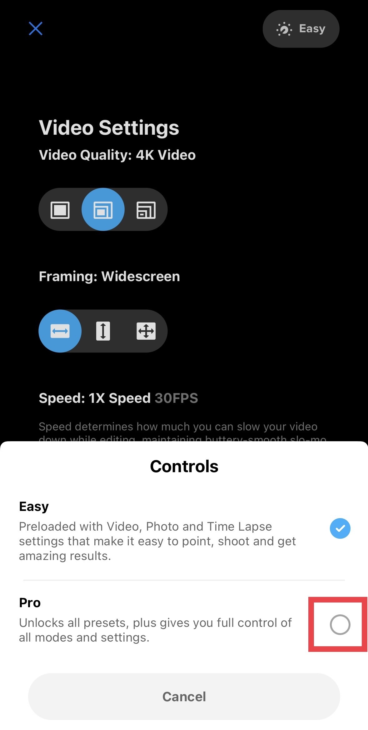 GoPro Quik: Changing Protune Settings