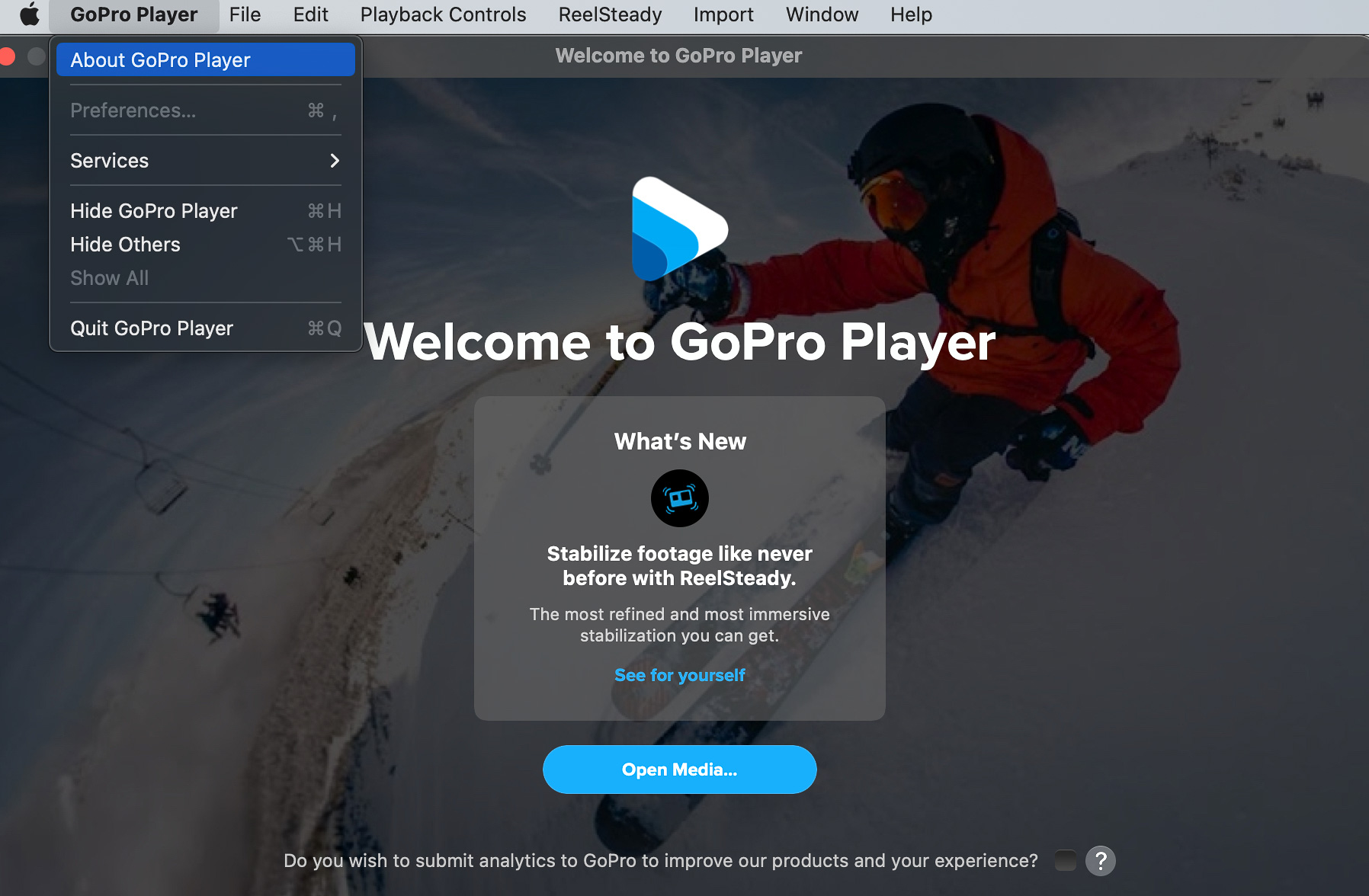 GoPro Player: Come individuare il numero di versione del software