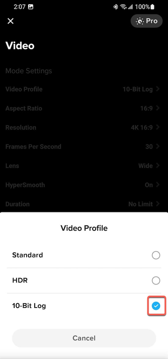 HERO12 Black：10-Bit Log 编码
