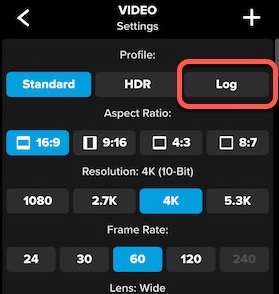 HERO13 Black: 10-Bit Log Encoding